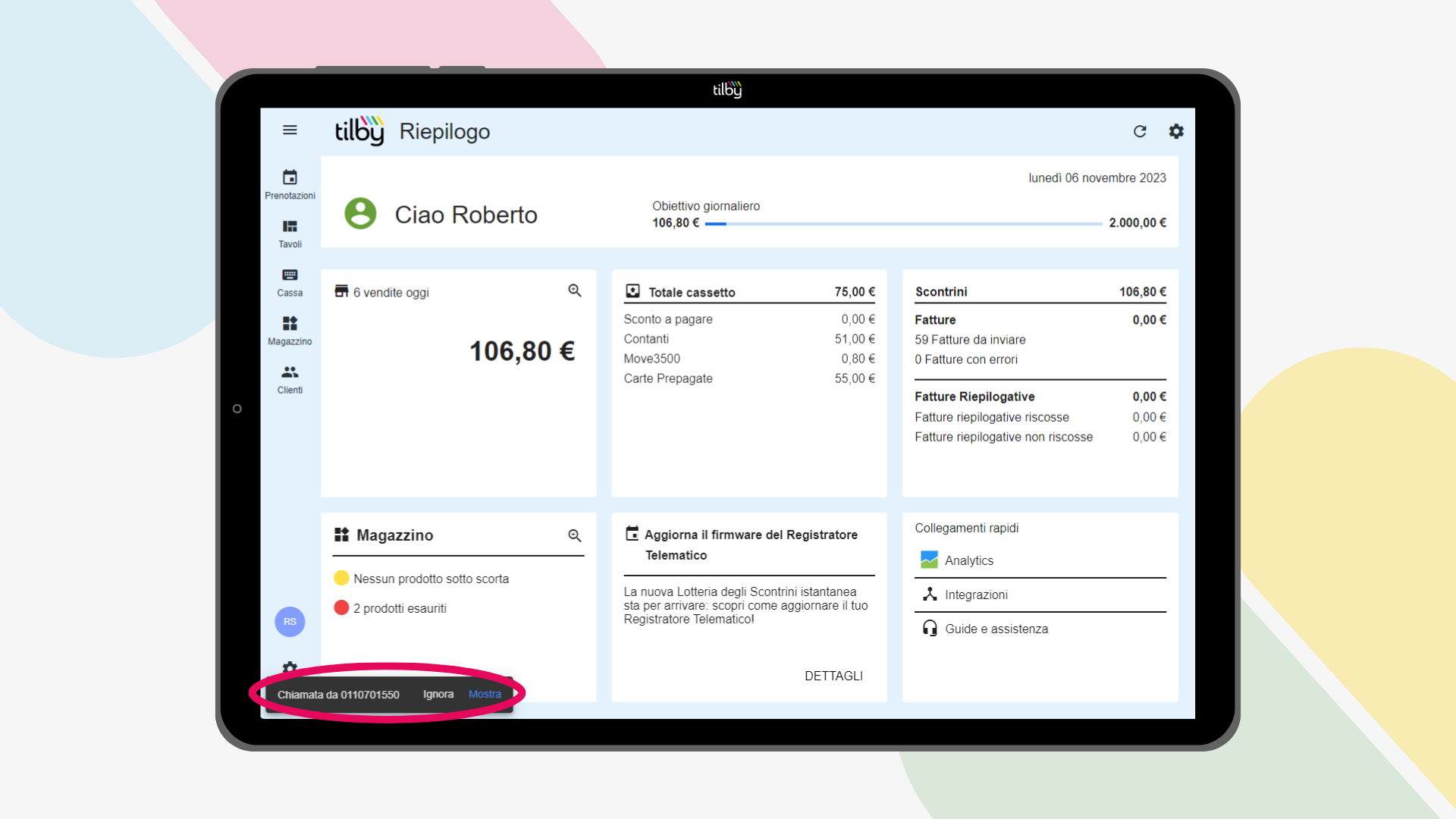 È disponibile la versione 4.3.17 di Tilby